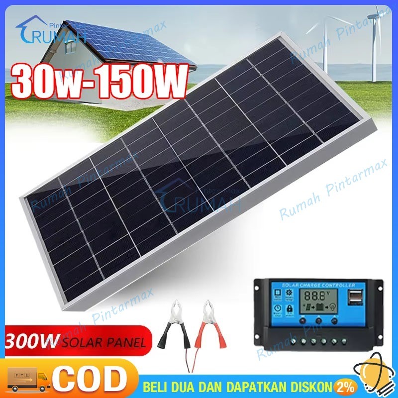 Jual 100w solar panel sel surya panel surya pembangkit listrik tenaga ...