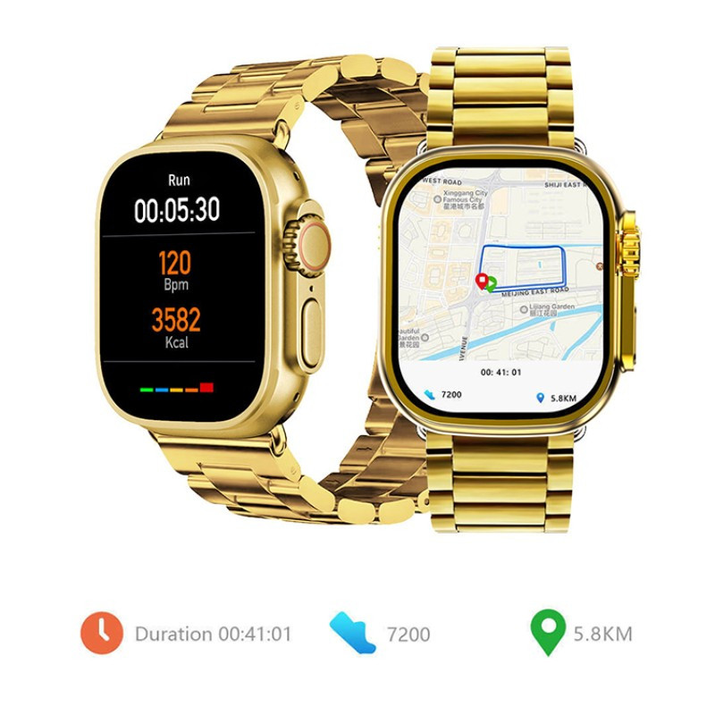 Jual World Debut Muslim smart watch M9 Ultra Max Gold Watch Mp3 music ...