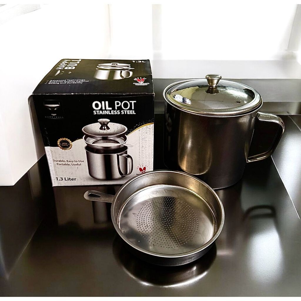 Jual *AJ Oil Pot Saringan Minyak Wadah Penyaring Minyak Goreng Tempat ...