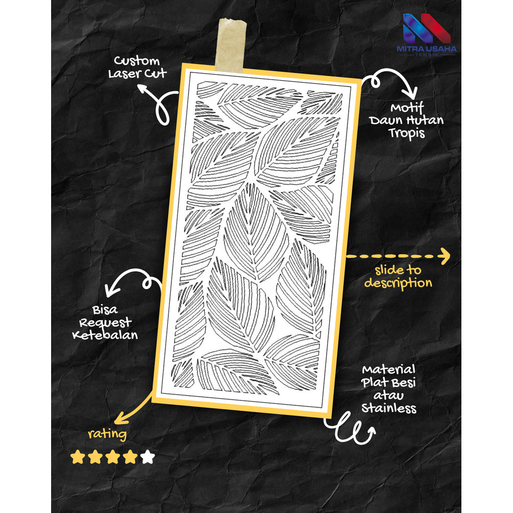 Jual Cutting Laser CNC Pagar Teralis Motif Bunga Daun – Besi/Stainless ...