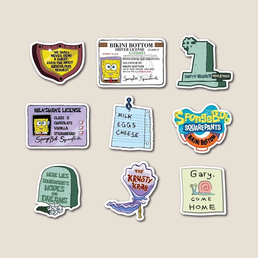 Jual STICKER PACK SPONGEBOB SIGN | STICKER TUMBLER | STIKER LAPTOP ...