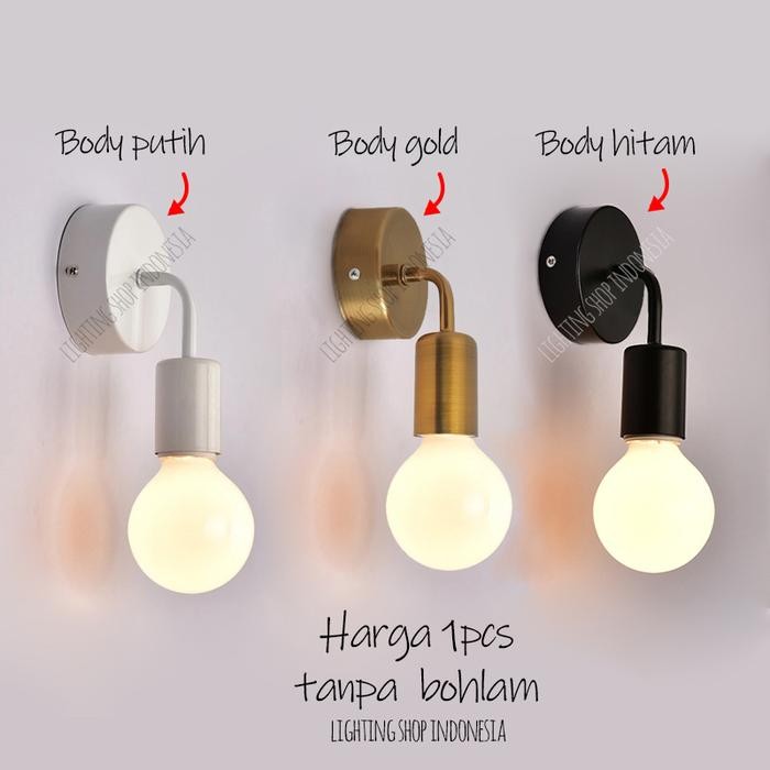 Jual Lampu dinding minimalis lampu plafon hitam putih gold fiting e27 ...