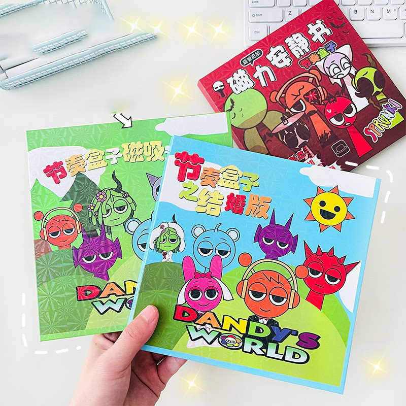 Jual Kawaii Sprunki Cartoon Sticker Quiet Book New Sprunki Plush ...