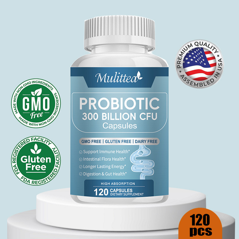 Jual Mulittea Probiotics Capsules 300 Billion CFUs Supplement With ...