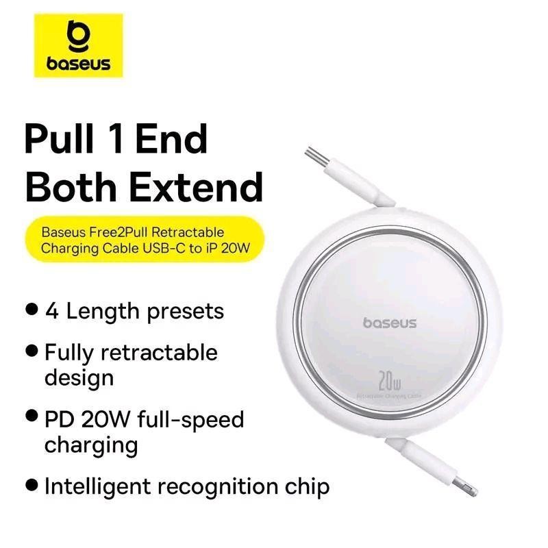 Jual Baseus Free 2 Pull Kabel Data Charger USB TYPE C To Lightning iPhone 1M 20W Fast Charging ...