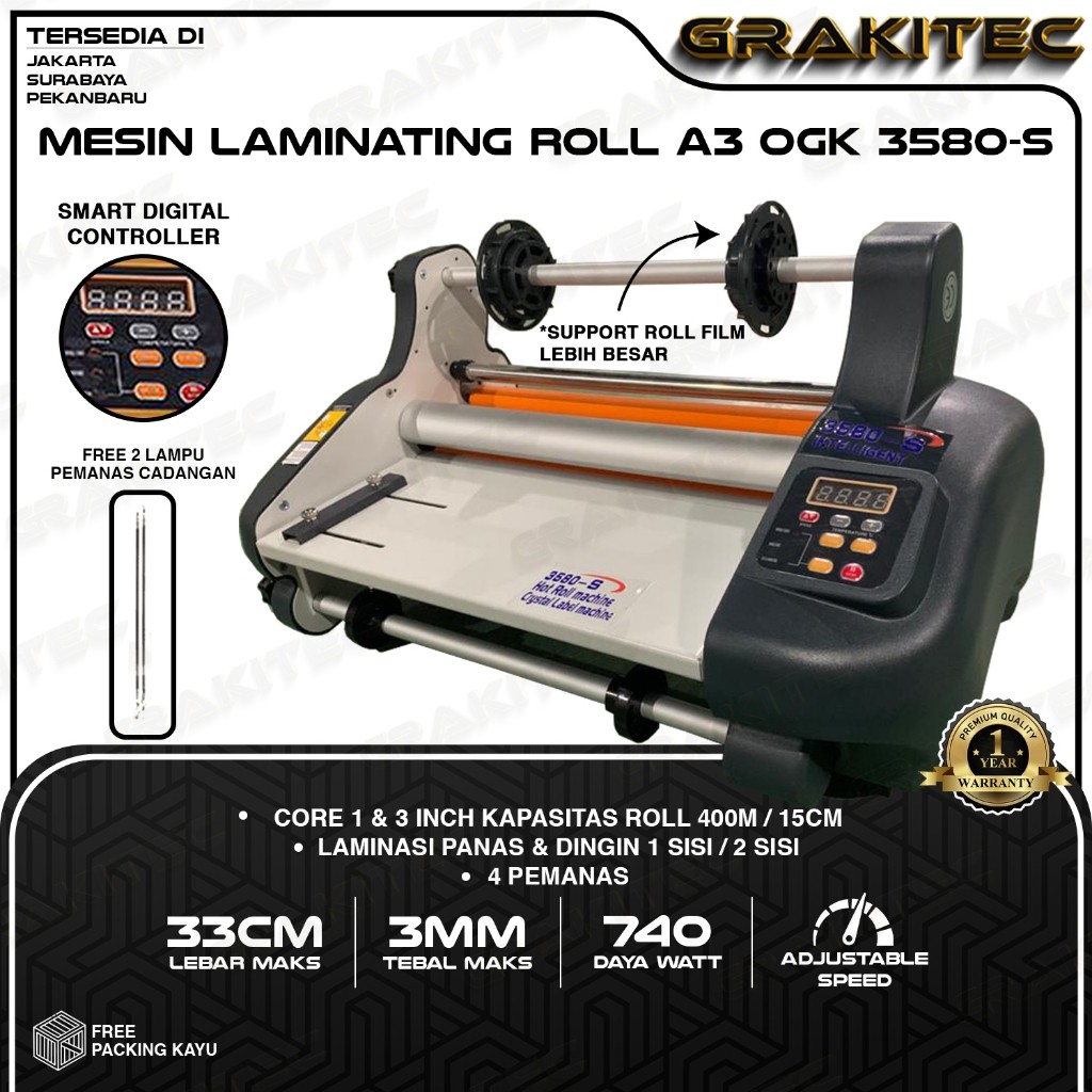 Jual Mesin Laminasi / Laminating Roll A3+ OGK 3580s Hot ( Panas ...