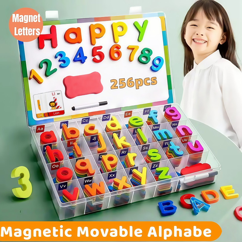 Jual IRIS 256Pcs Eva Foam Magnetic Movable Alphabet Lowercase Uppercase ...