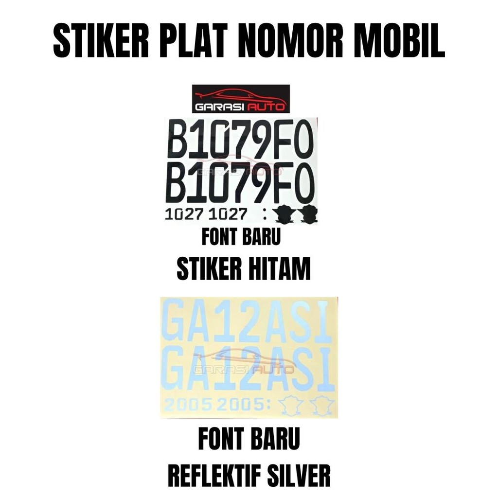 Jual Stiker Plat Nomer Mobil Font Terbaru Sticker Skotlet Angka Hitam ...