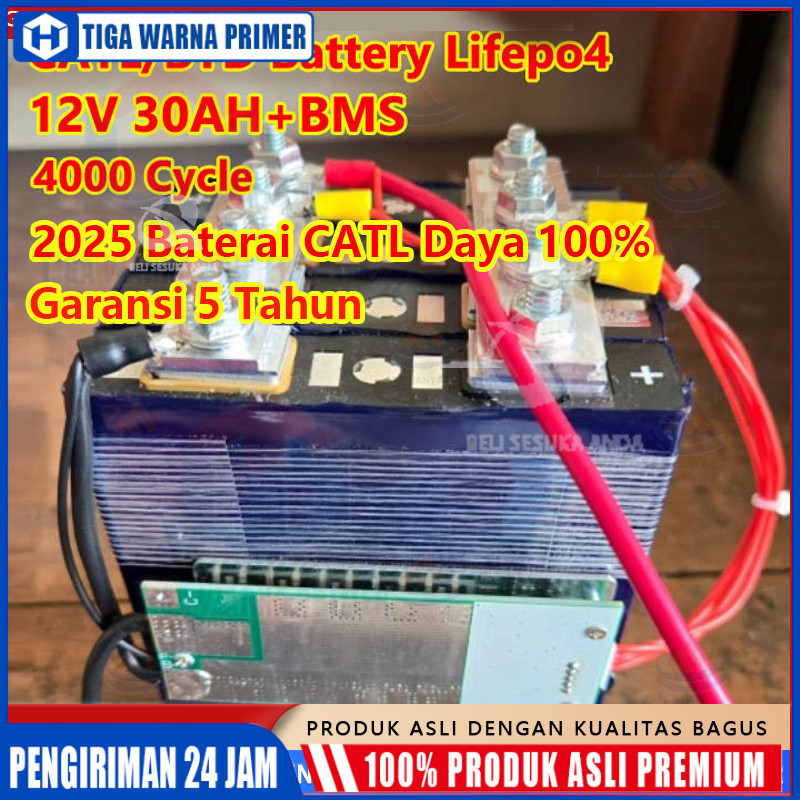 Jual 2025 baterai baru 100% baterai CATL/BYD Battery Lifepo4 12v BMS 30AH Baru Elektrik Baterai ...