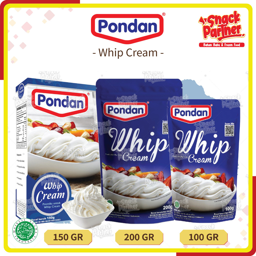 Jual PONDAN WHIP CREAM 100 GR / Pouch - Frosting Krim / Bubuk Whipping ...