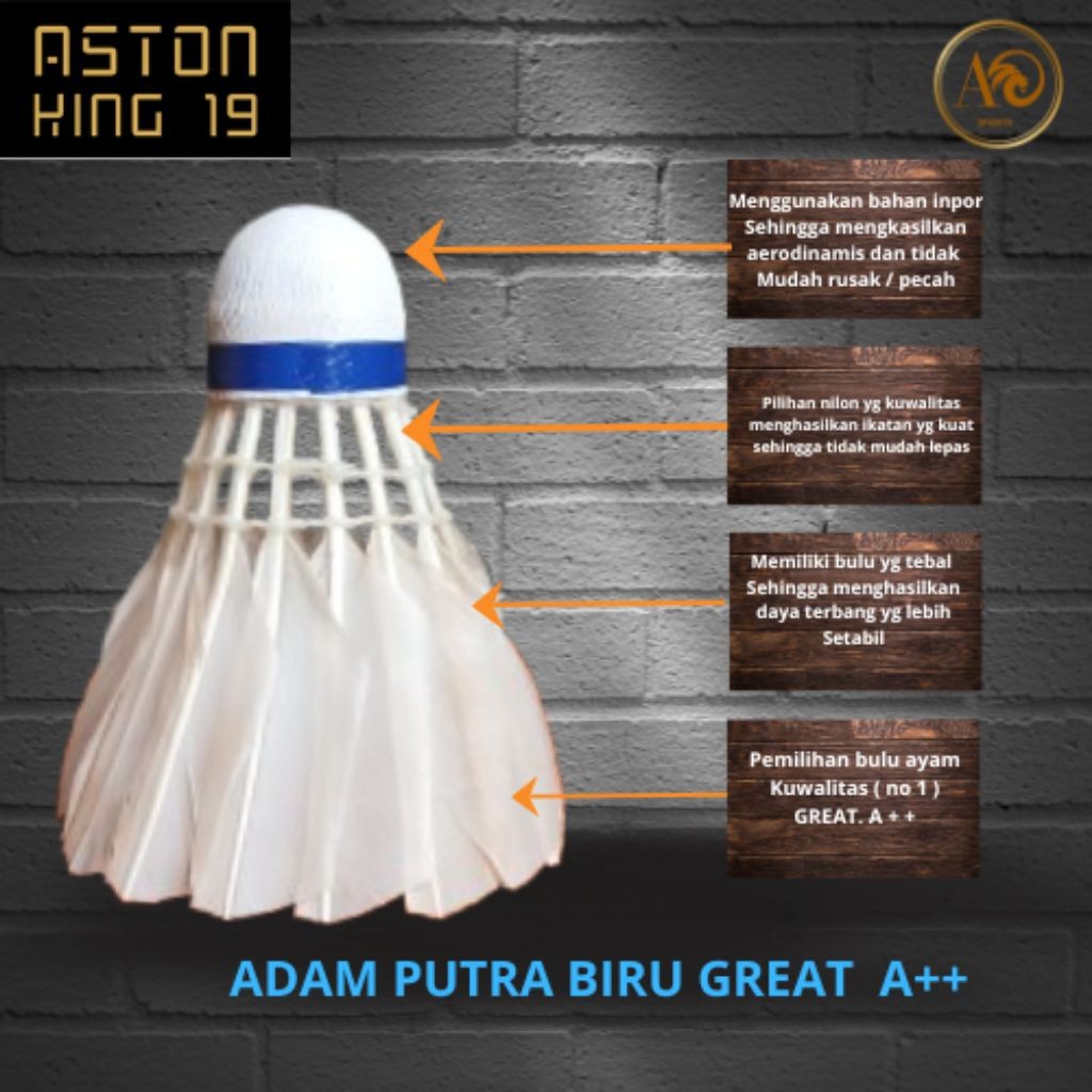 Jual SHUTTELCOCK ADAM PUTRA BIRU GREAT A ++CO | Shopee Indonesia