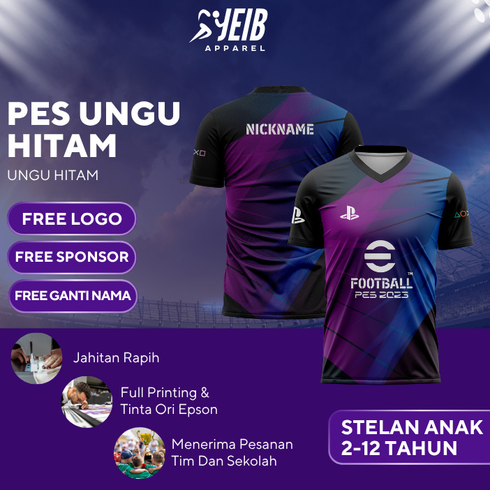 Jual JERSEY EFOOTBALL ANAK PES UNGU HITAM JERSEY PRO EVOLUTION SOCCER ...