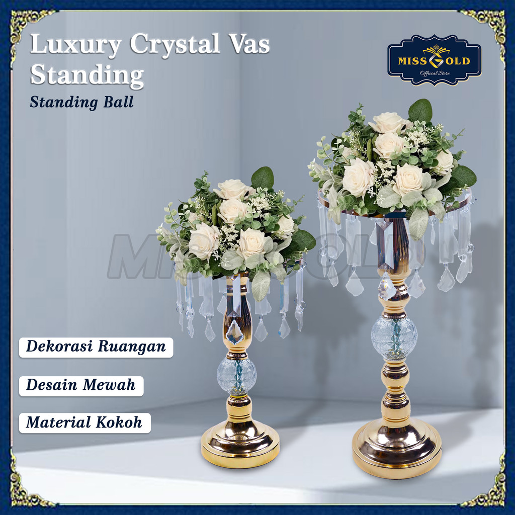 Jual (MISS GOLD) VAS BUNGA PREMIUM STANDING BALL | DEKORASI PELAMINAN ...