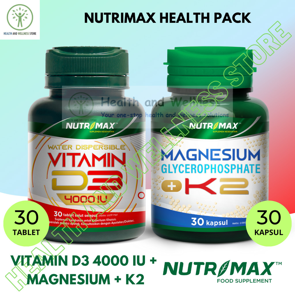Jual Nutrimax Vitamin D3 4000 IU Tablet Dan MagnesIUm Glycerophosphate ...