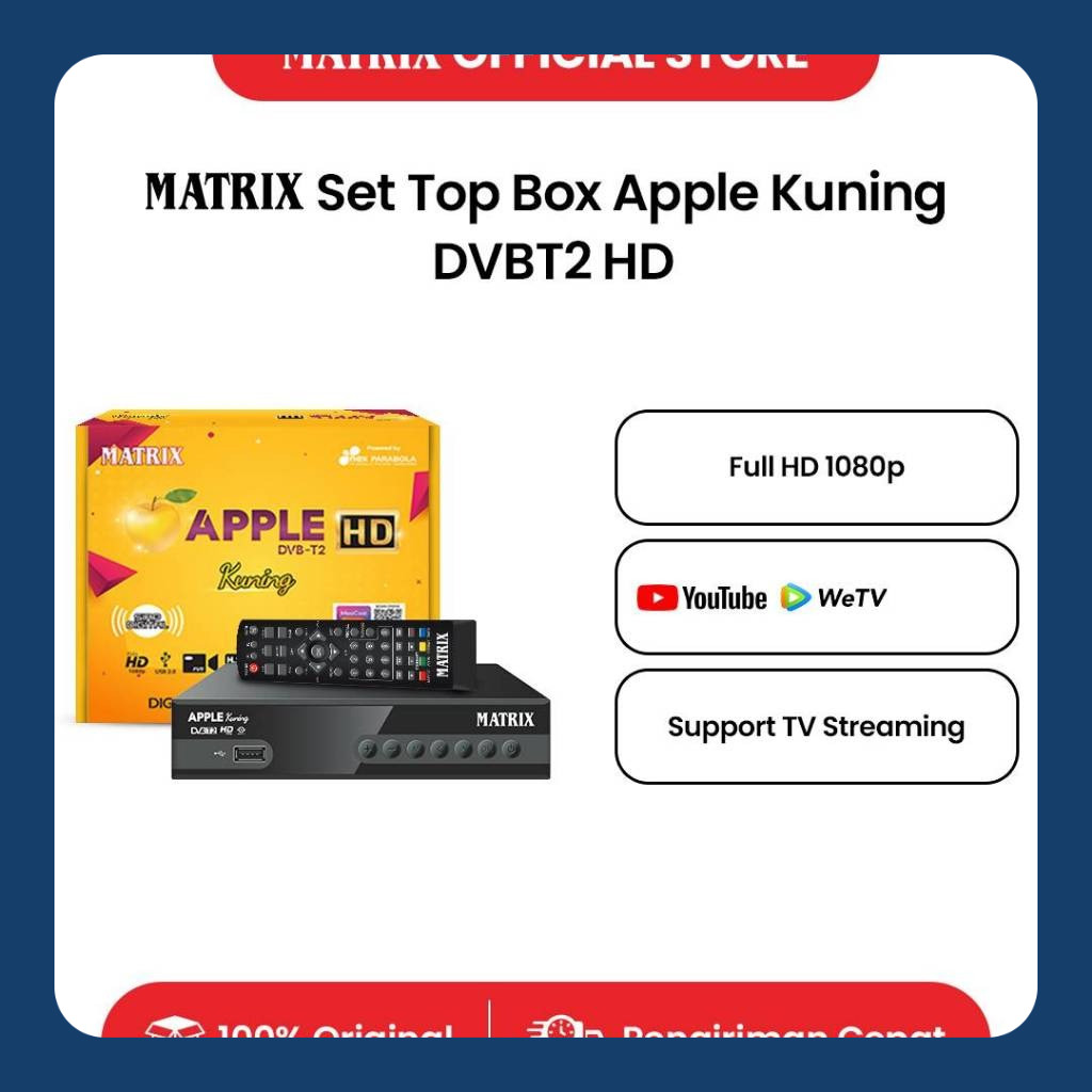 Jual MATRIX Set Top Box Apple Kuning DVBT2 HD / STB TV Digital | Shopee ...