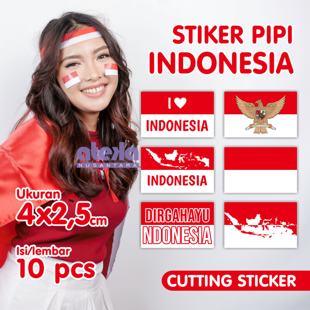 Jual Tempelan Pipi Bendera Indonesia - Sticker Pipi Merah Putih ...