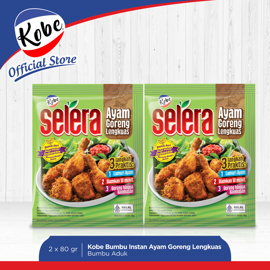 Jual Kobe Selera Bumbu Instan Ayam Goreng Lengkuas 80gr x 2pcs | Shopee ...