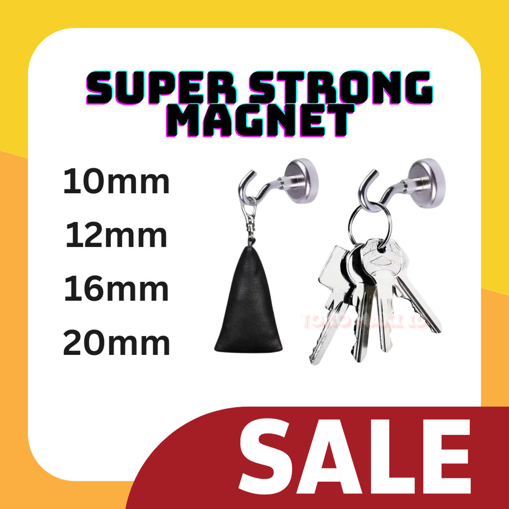 Jual [COD] Gantungan Magnet SUPER STRONG 8mm 10mm 12mm 16mm 20mm / Hook ...