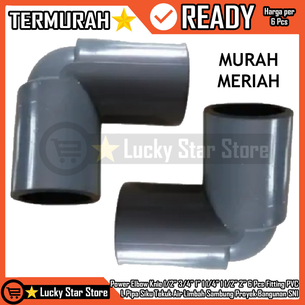 Jual Power Elbow PVC Koneksi Pipa Fitting Knie Aw 1/2” 3/4” 1” 1 1/4” 1 ...