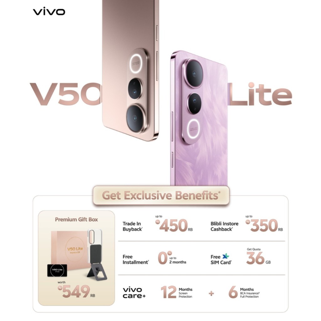 Jual Vivo v50 lite 4G 8/128 8/256 GB - GARANSI RESMI | Shopee Indonesia