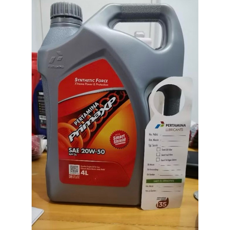 Jual Oli mobil pertamina Prima xp 4 liter SAE 20W-50 untuk mesin mobil bensin kualitas dan harga ...