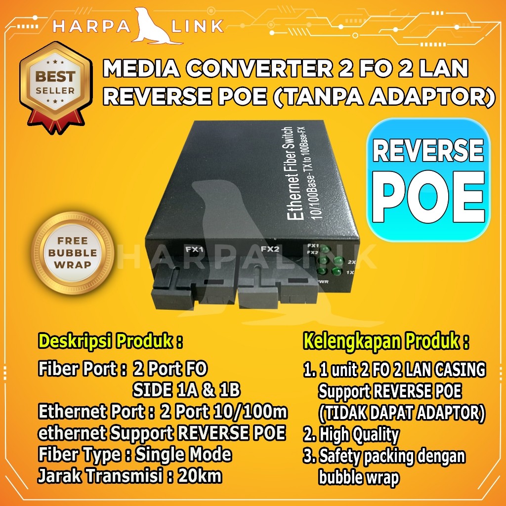 Jual Media Converter 2 FO 2 LAN 2 SC 2 RJ45 10/100 Mbps Full Body ...