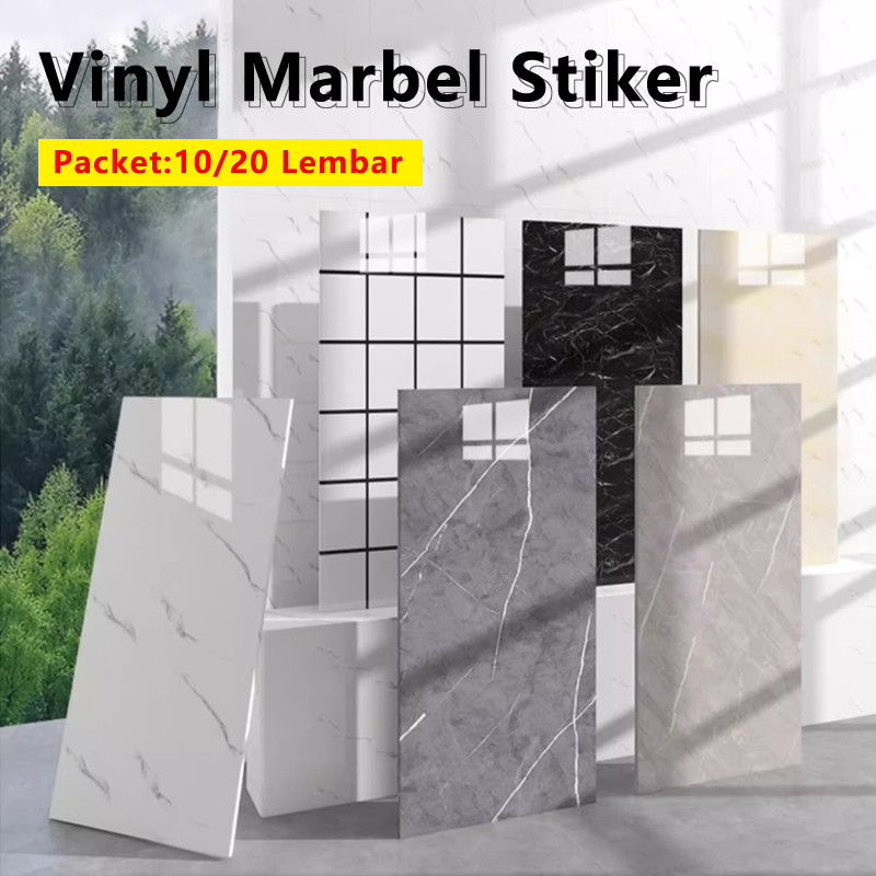 Jual 10/20PCS Lembar Wallpaper Vinyl Siding Marble Uk 30 X 60 Cm / Vinyl Marble Wallpaper ...