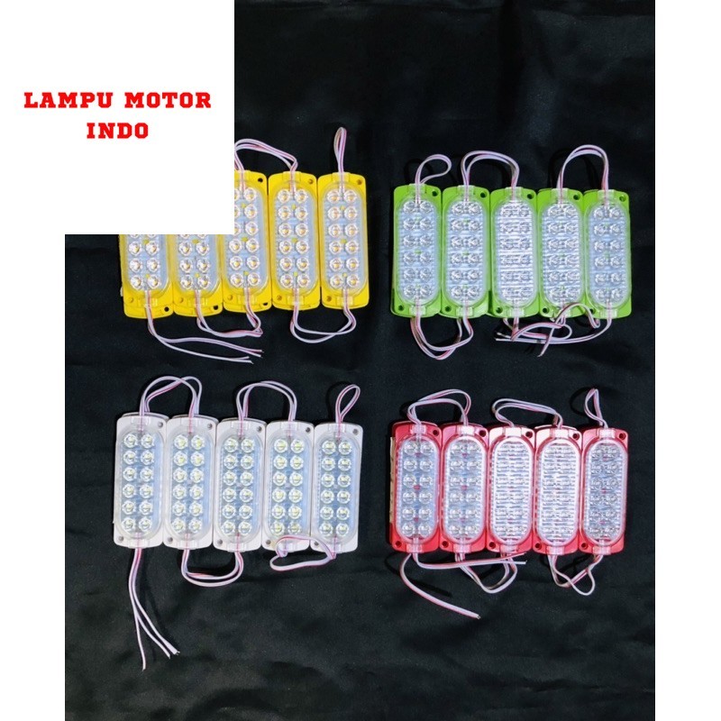 Jual Lampu LED ULTRASONIC 12 Mata 12 Volt - 24 Volt Truk / Sepeda Motor / Mobil | Shopee Indonesia