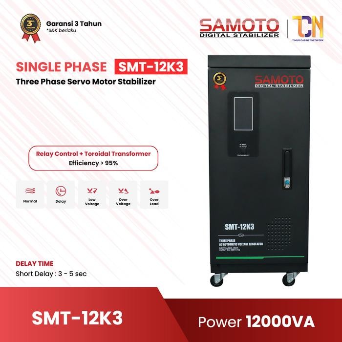 Jual SAMOTO Stabilizer 12000VA Stavolt Three Phase Stavolt SMT12KVA 3 ...