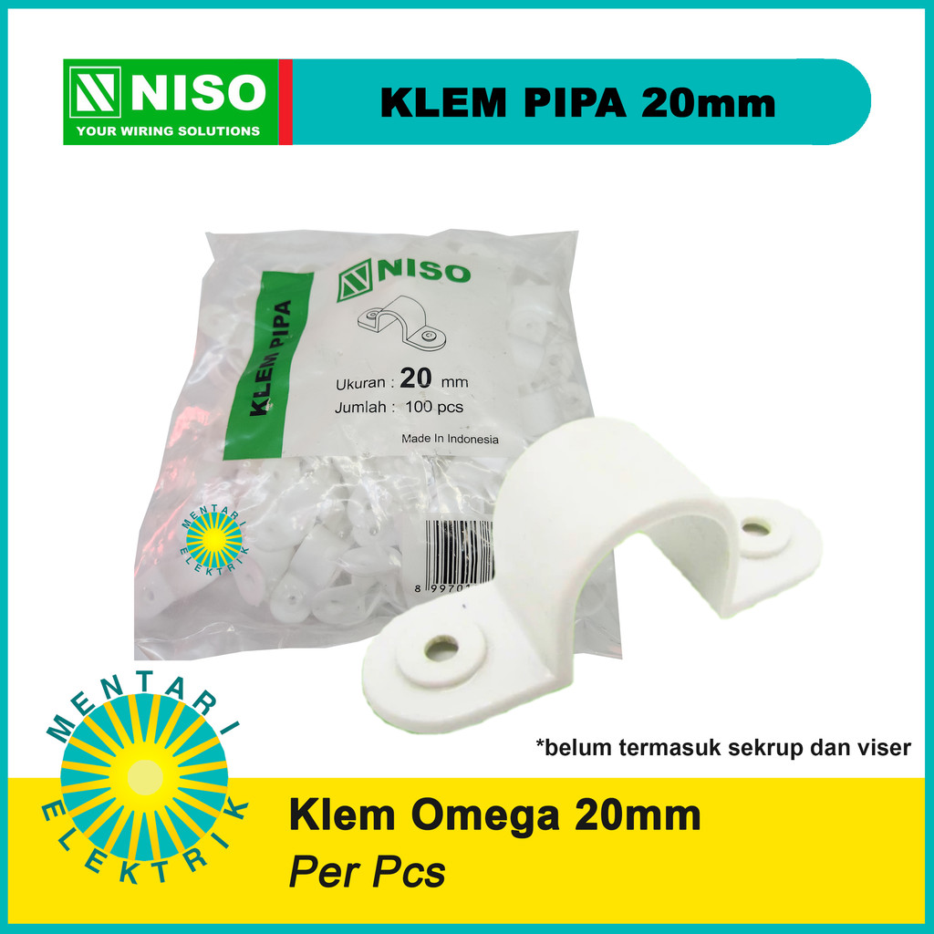 Jual Klem Clamp Pipa Conduit Niso 20mm SATUAN PER PCS | Shopee Indonesia