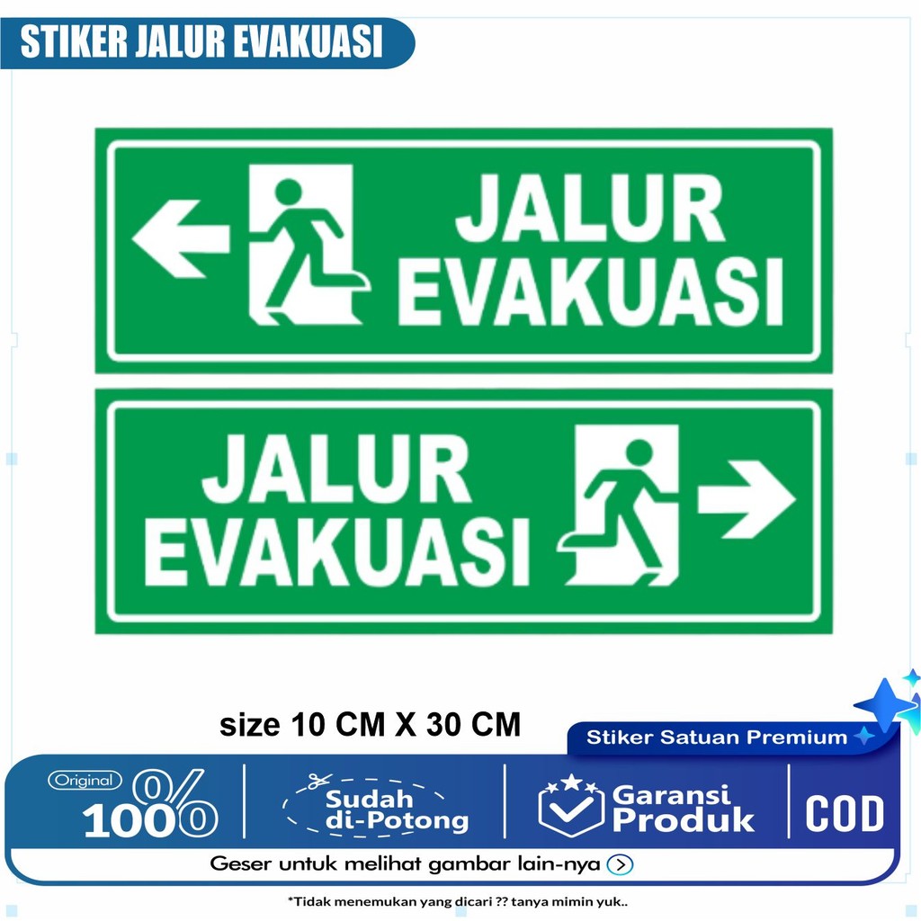 Jual Stiker Evakuasi / Stiker Evakuasi / Sticker Evakuasi / Sticker ...