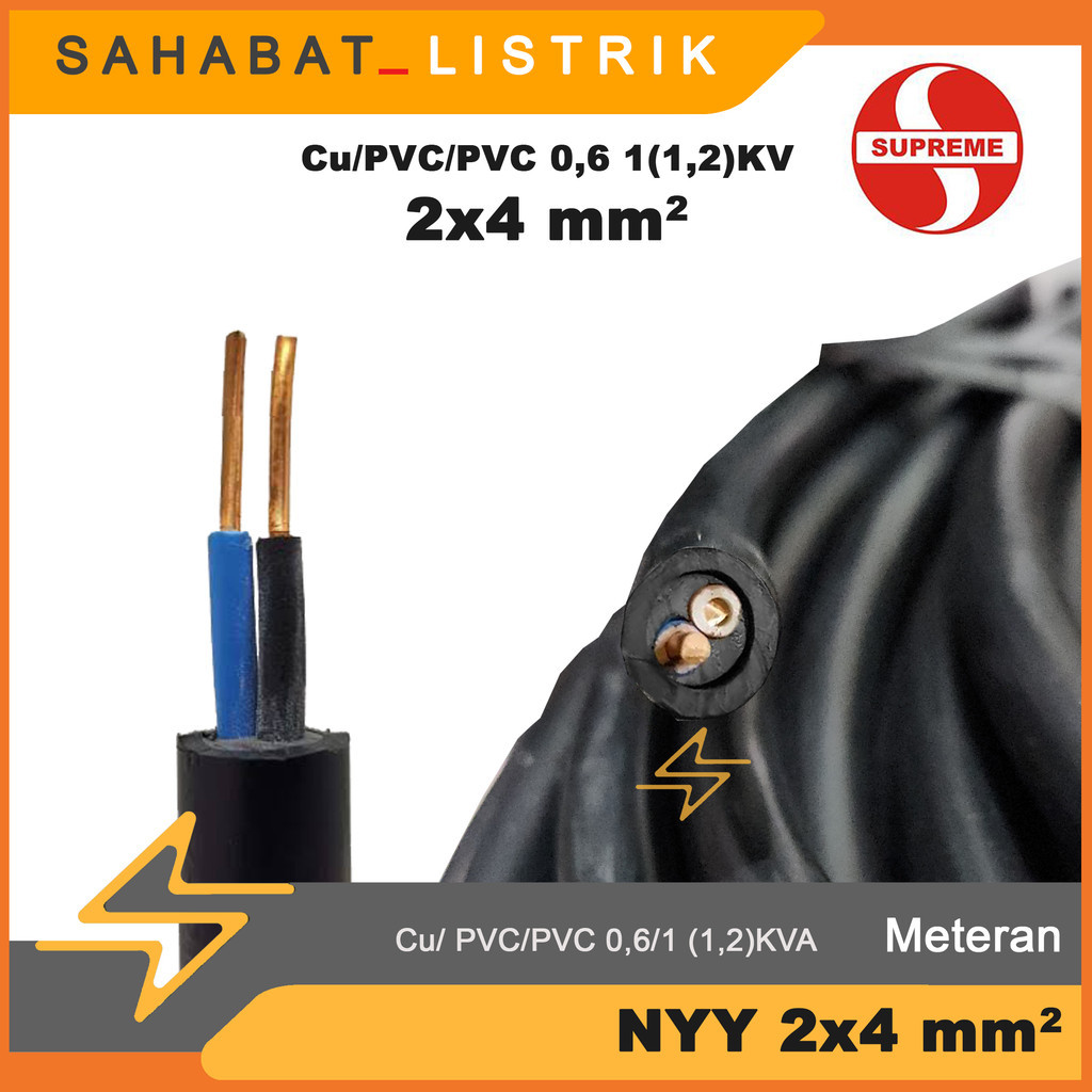 Jual KABEL SUPREME NYY 2X4 METERAN | Shopee Indonesia