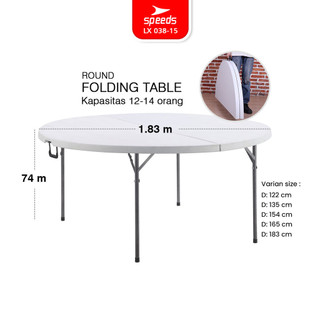 Jual SPEEDS Meja Lipat Plastik 183x183x74cm Folding Table Lingkaran ...