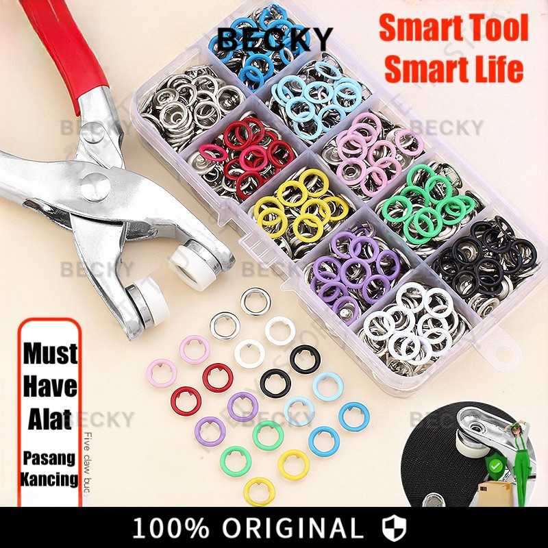 Jual BECKY 100 Pcs Tang Alat Pasang Press Kancing Jepret Cetet Anti ...