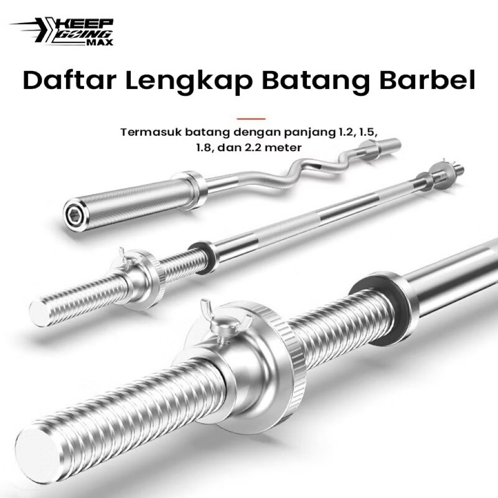 Jual POTENCE Stick Barbel Rod 120cm 150cm Free Weight Plate Stopper ...