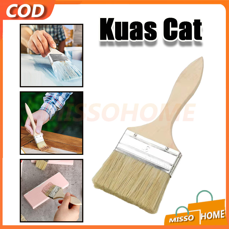Jual Kuas Cat Gagang Kayu/Kuas Cat Dinding/Paint Brush Gagang Kayu ...