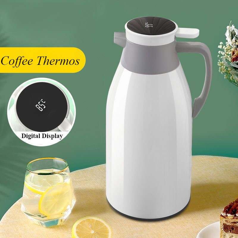 Jual Xiaomi 2L Coffee Thermos Digital Display Glass Inner Liner Vacuum Flasks Insulated Bottle ...