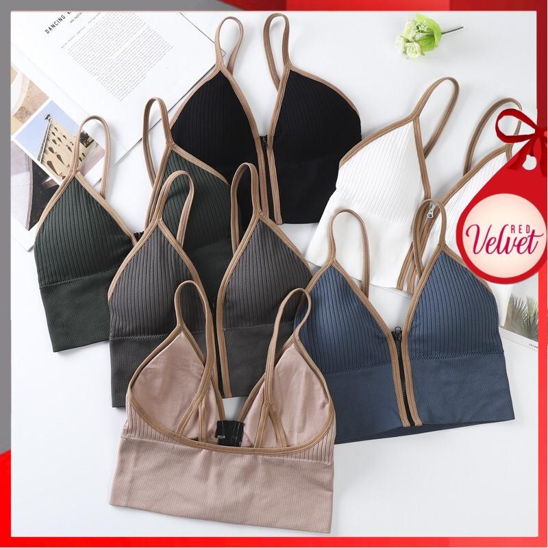 Jual RV® Bra Tank Top Sport Bra Push Up Model Resleting Pakain Dalam ...