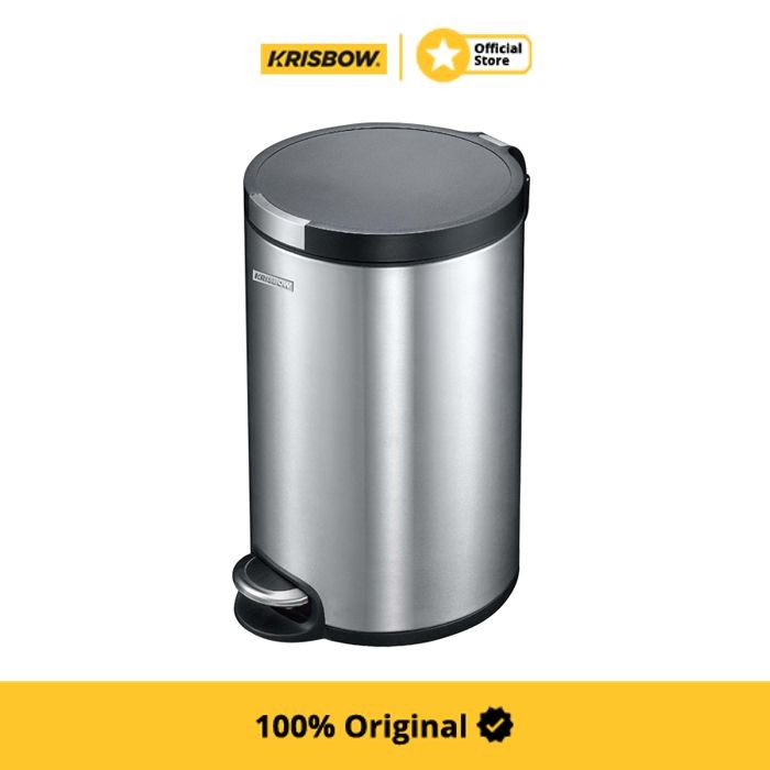 Jual Krisbow 5 Ltr Tempat Sampah Pedal Soft Close Frsb5Ss1A Wastebin Round Matt 5L Pedal ...