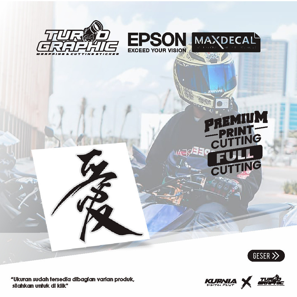 Jual Stiker Tulisan Jepang Sticker Mobil Motor Leptop Kanji Racingg ...