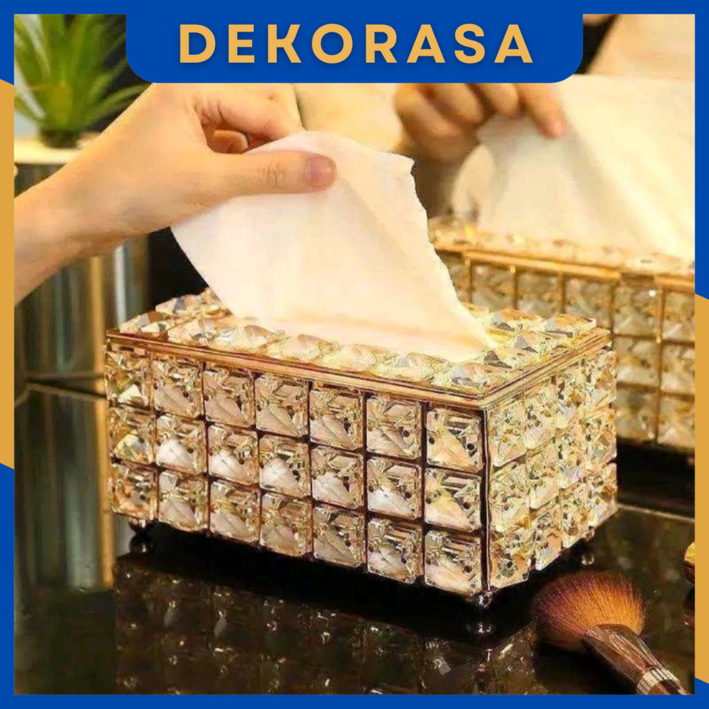 Jual DEKORASA (Garansi 1 Tahun) Kotak Tissue Kristal Gold Mewah ...