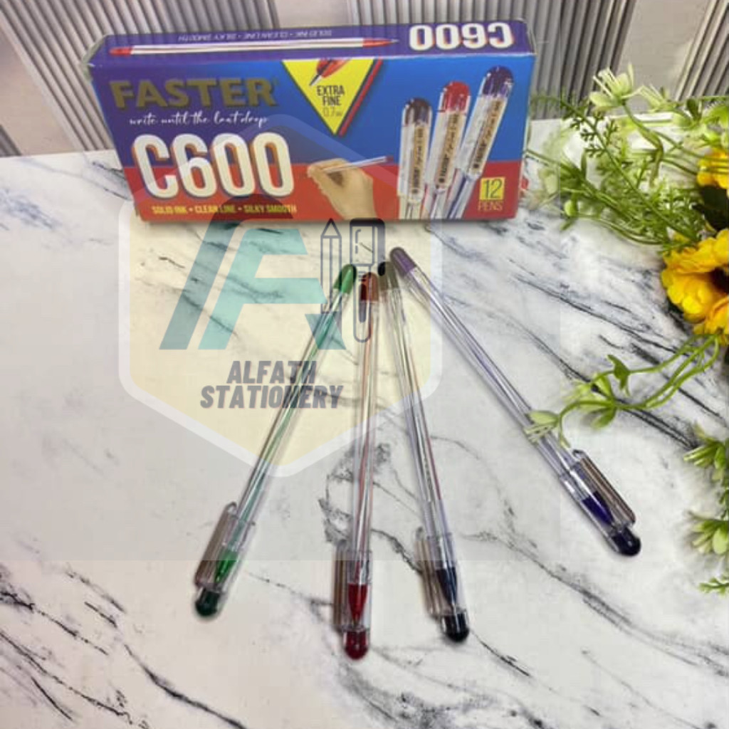 Jual (3pcs)Ecer Bolpoin faster / Bolpen Faster C600 original | Shopee ...