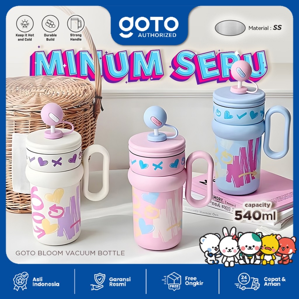 Jual Goto Bloom Vacuum Bottle Tumbler Stainless Botol Minum Aesthetic ...