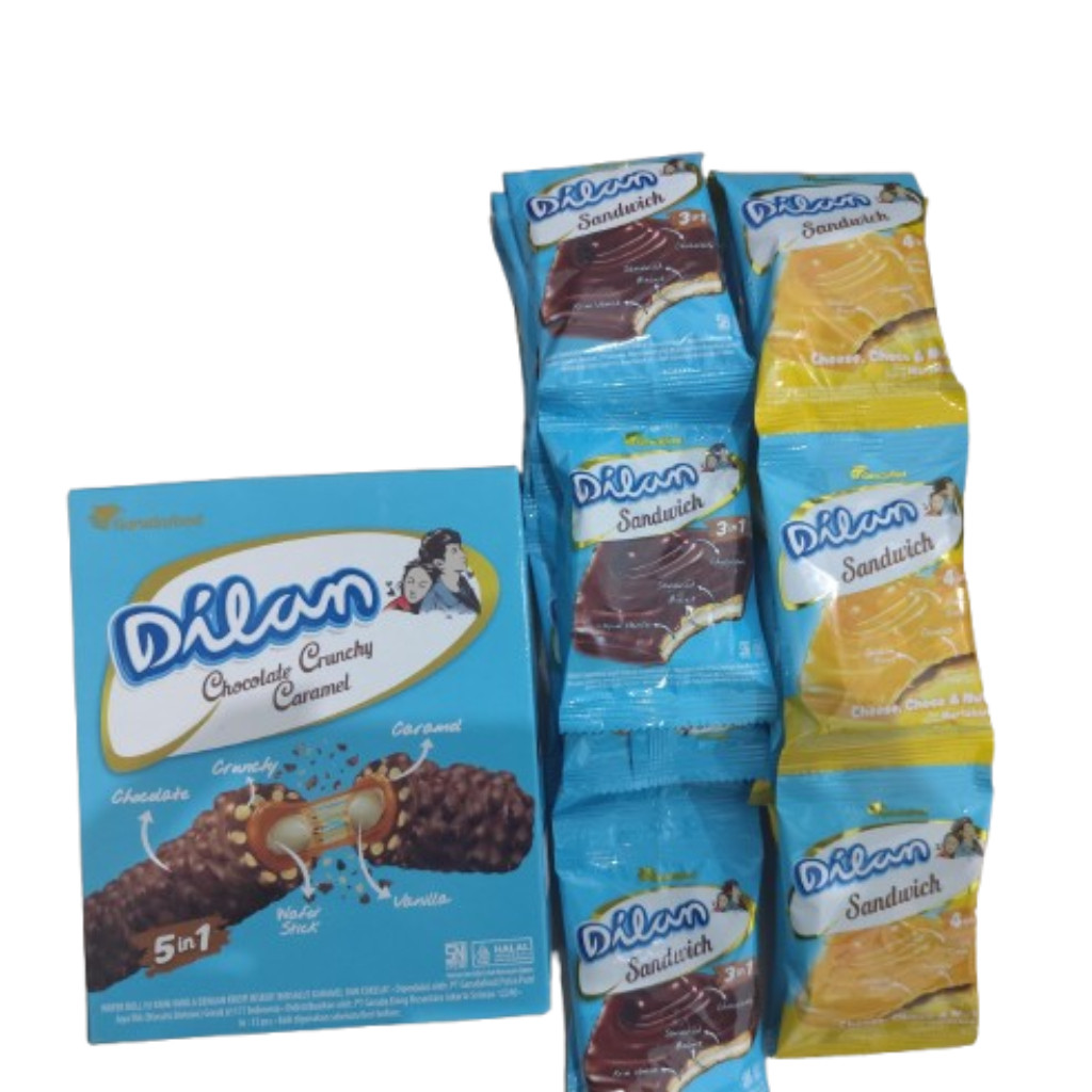 Jual GARUDA FOOD DILAN Chocolate Crunchy Caramel/Bar/Sandwich | Shopee ...