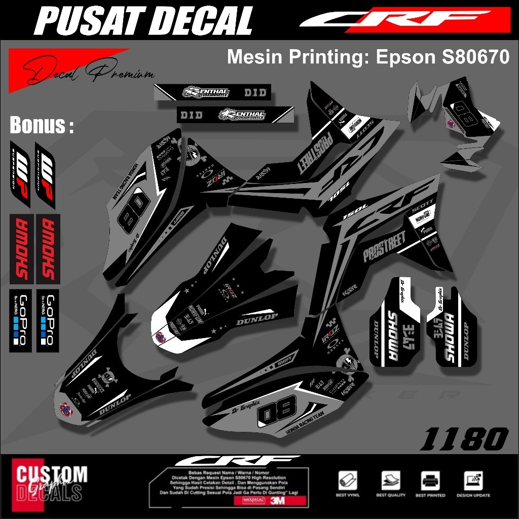Jual Decal Custom CRF 150 L SuperMoto Full Body / Sticker Decal CRF 150 ...