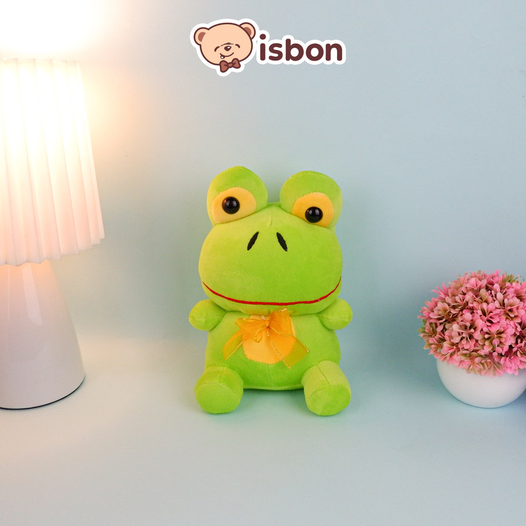 Jual ISTANA BONEKA Sit Frog Mata Belo With Pita 8inci Katak Duduk Bulu ...