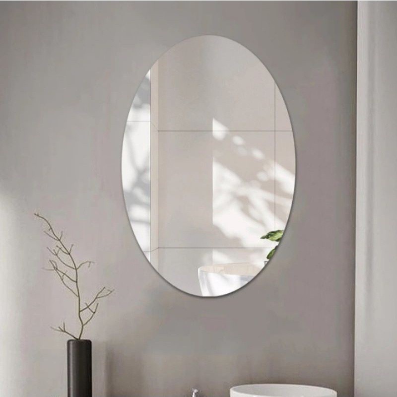 Jual Stiker Cermin Kaca Dinding Oval Anti Pecah Acrylic Kaca Cermin ...