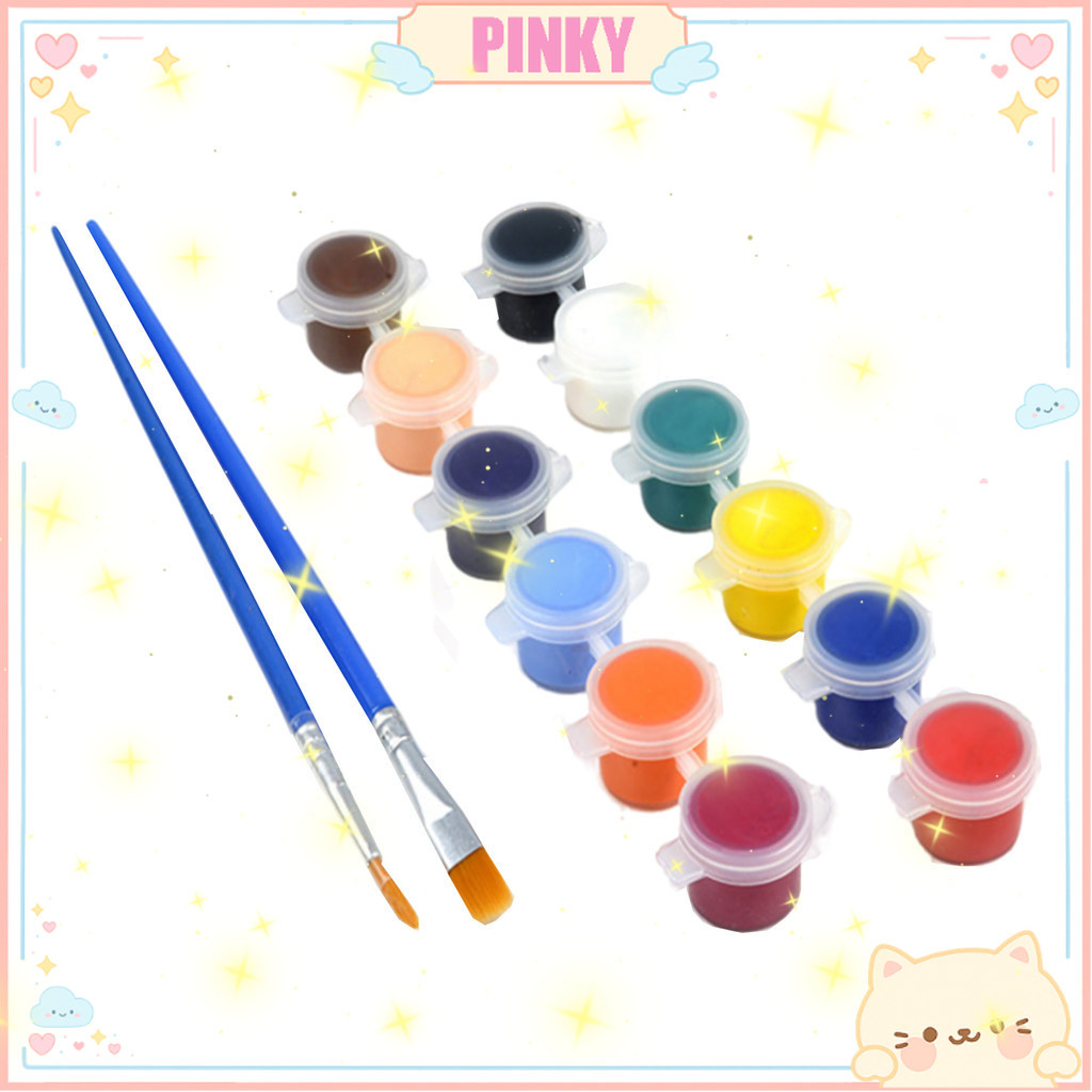 Jual COD 1 SET CAT LUKIS AKRILIK MINI UKURAN 3ML ISI 6,12WARNA TERANG ...