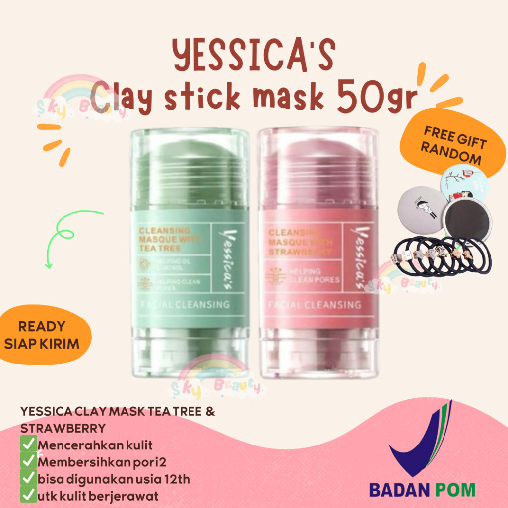 Jual Yessica’s Tea Tree & Strawberry Anti Pores & Acne Clay Stick Mask ...