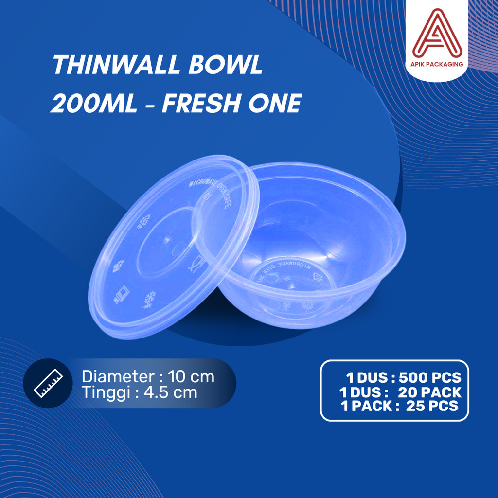 Jual THINWALL BOWL UKURAN 200 ML / 300 ML / 400 ML / 450 ML / 500 ML MEREK FRESH ONE / WADAH ...